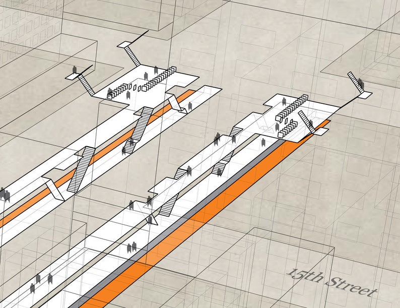X-ray 14th Street PATH Train + 14th Street Subway Station Poster - Etsy
