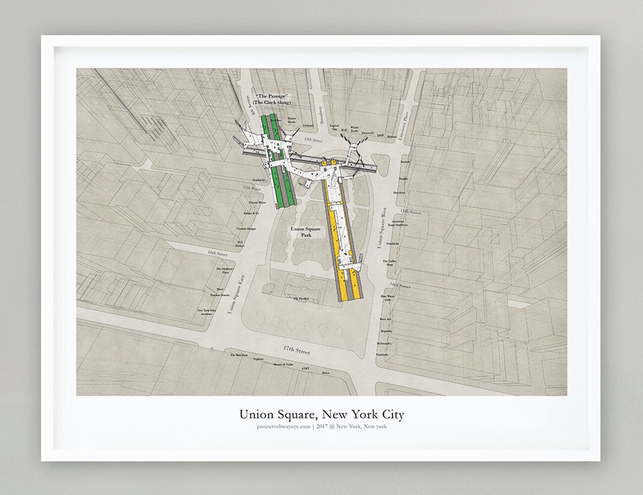 NYC Subway - Union Square X-ray Poster - Etsy