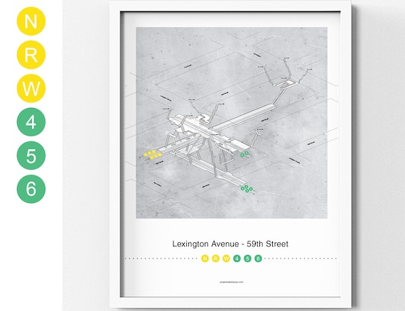 NYC Subway Lexington Avenue 59th Street Station Poster | Etsy