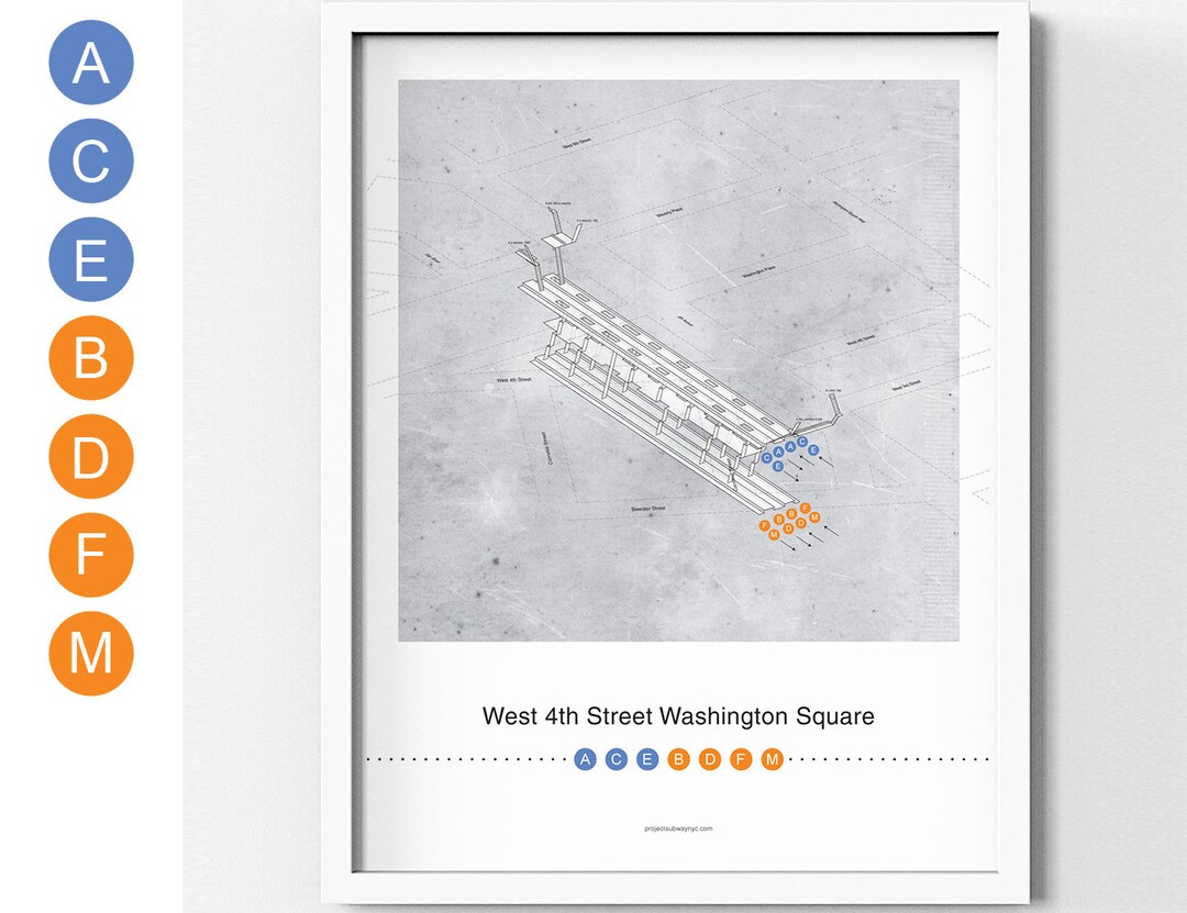 NYC Subway West 4th Street Washington Square Station Poster - Etsy España