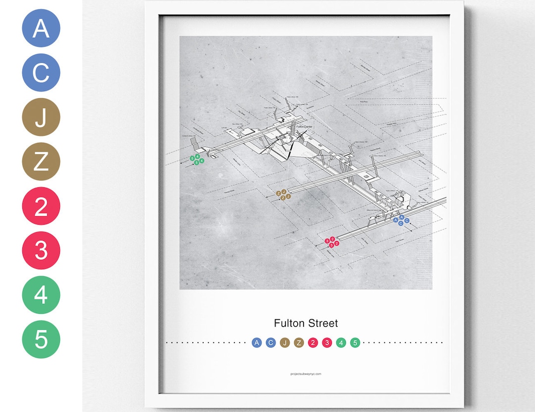 NYC Subway - Fulton Street Station Poster - Etsy