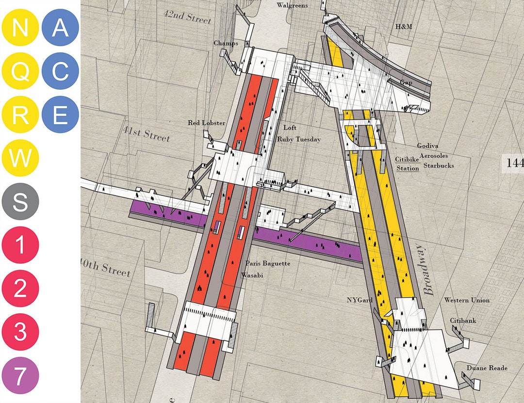 NYC Subway - Times Square X-ray Poster - Etsy