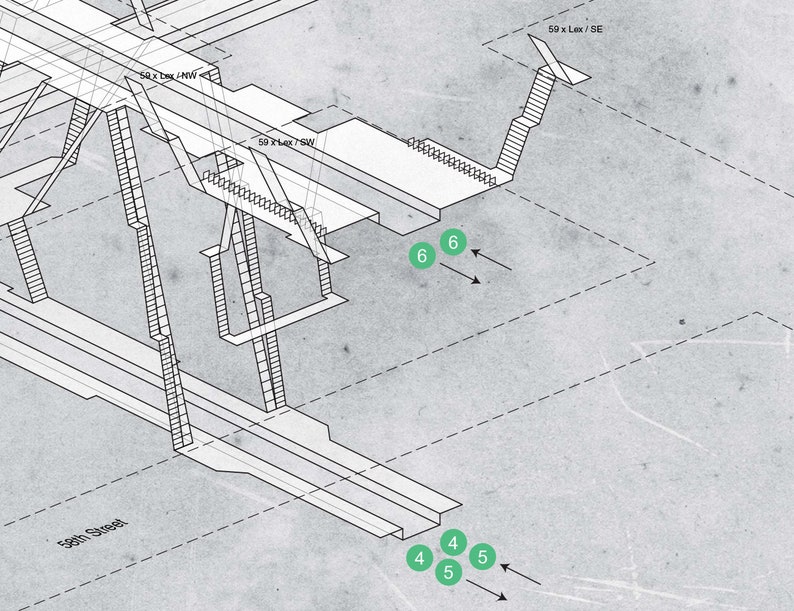 NYC Subway - Lexington Avenue - 59th Street Station Poster - Etsy España