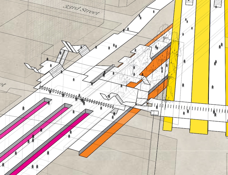 X-ray 33rd Street PATH Train + 34th Street Subway Station Poster - Etsy