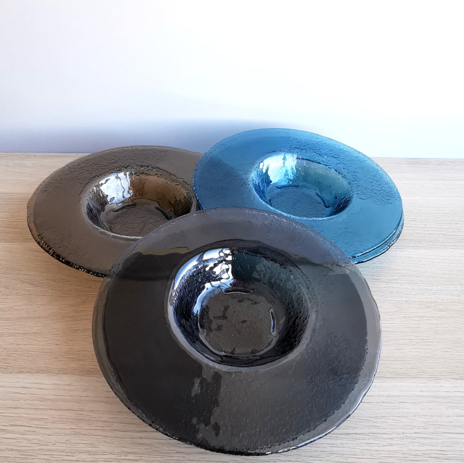 Set Of 6 Fused Glass Pasta Bowls Set Of 6 Glass Pasta Bowls Etsy