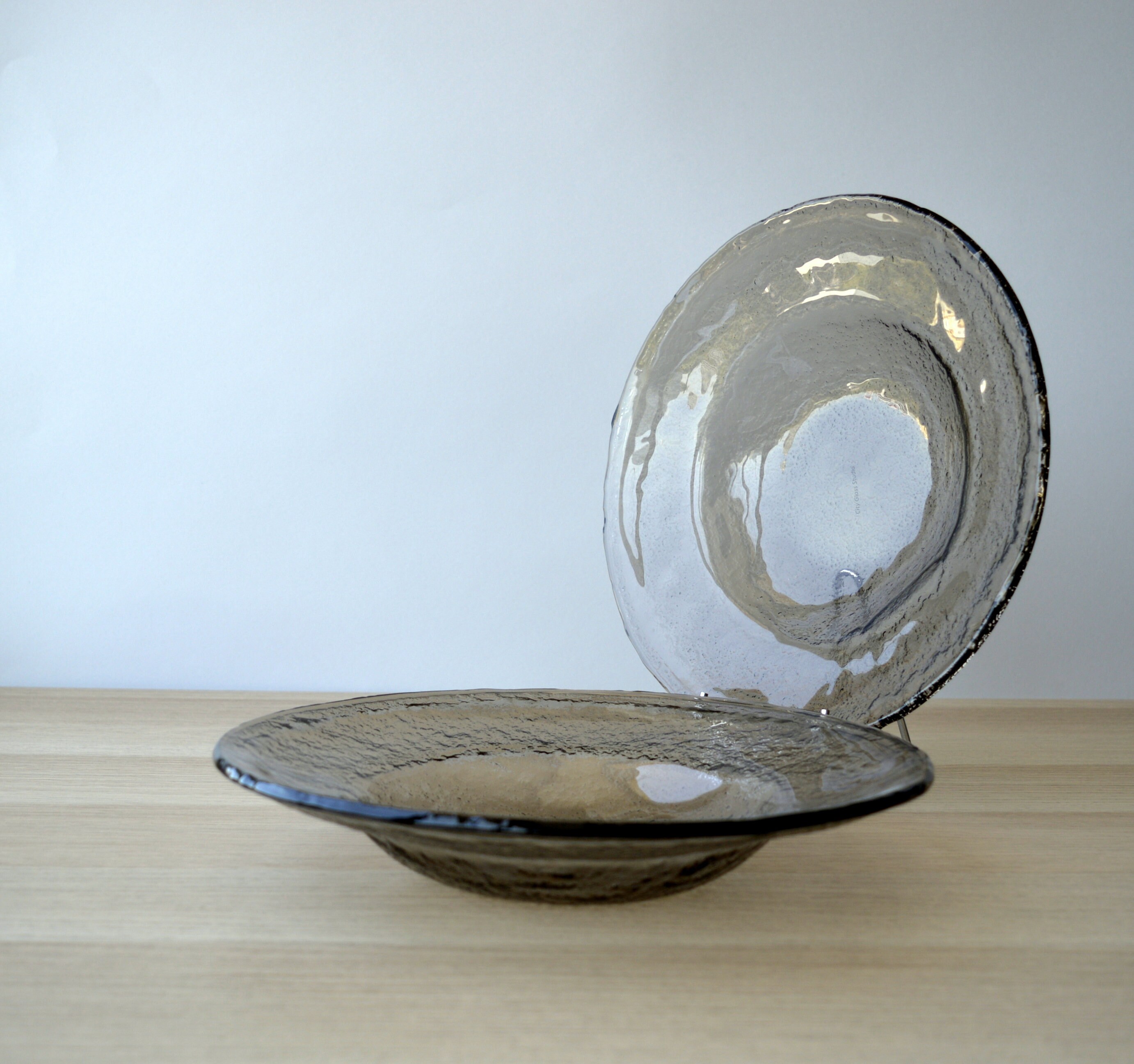 Set Of 2 Fused Glass Pasta Bowls M Set Of 2 Glass Salad Etsy