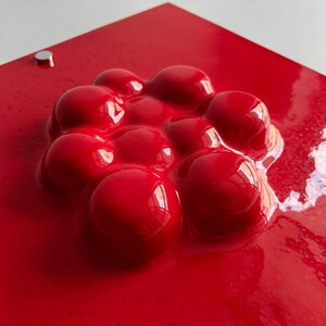 Artistic Fused Red Glass Wall Art Panel. Modern Glass Wall Art ...