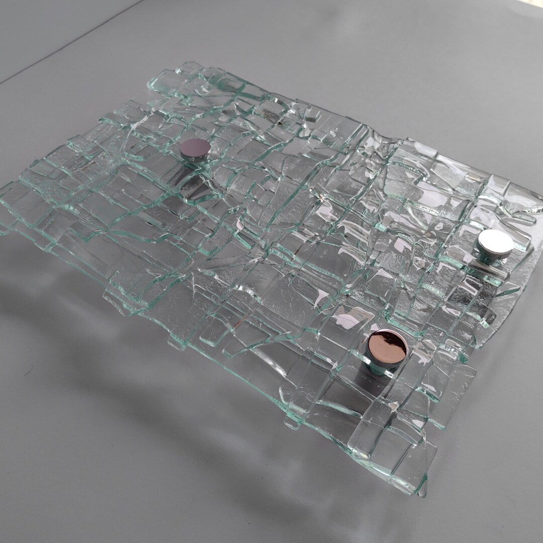 Fused Clear Glass Wall Art Panel. Detailed Glass Wall Panel. Modern ...