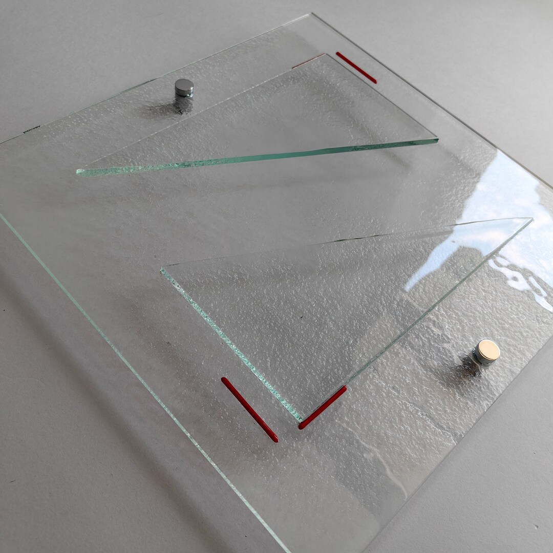 Artistic Fused Clear Glass Wall Art Panel. Geometric Detailed Glass ...