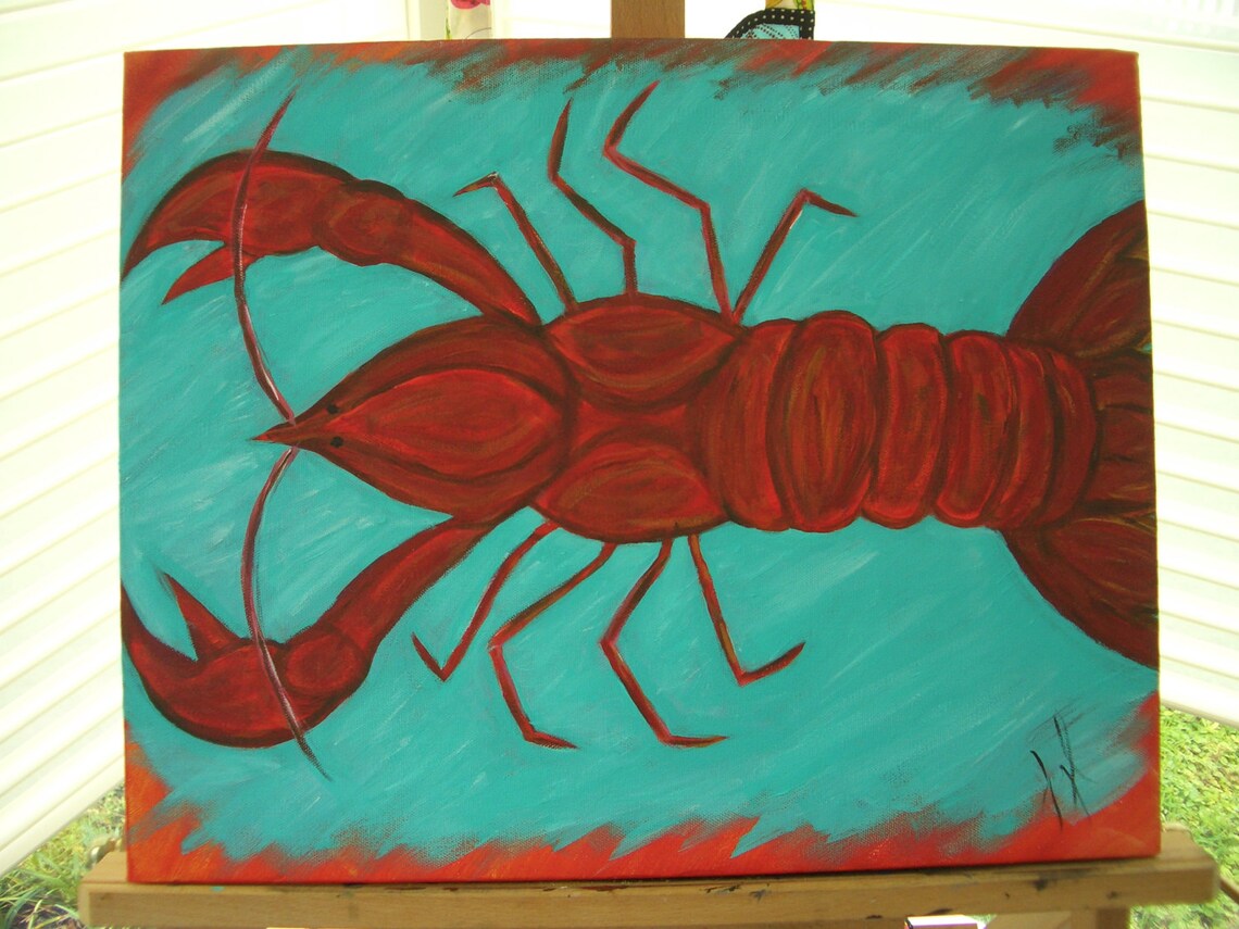 Cajun Crawfish Acrylic Painting - Etsy