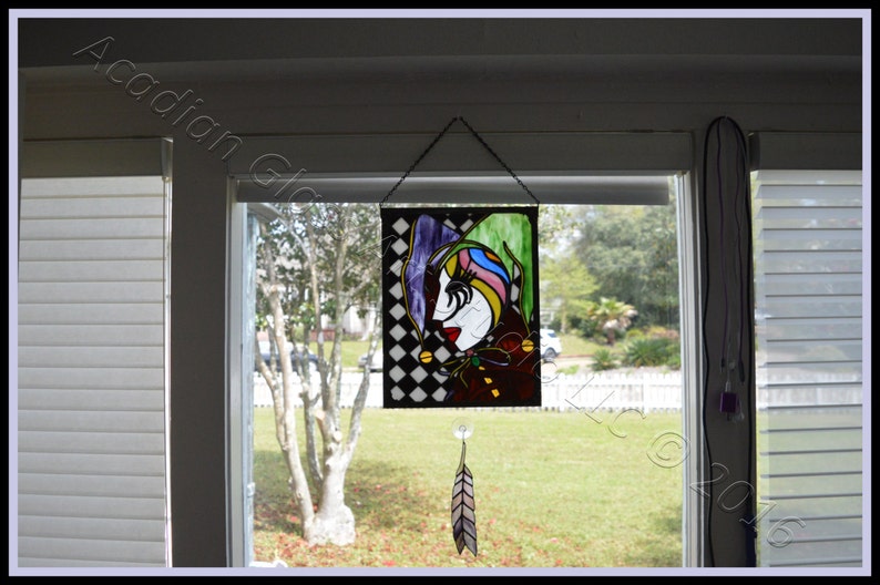NOLA Jester Stained Glass Panel - AGA Original Design - Etsy
