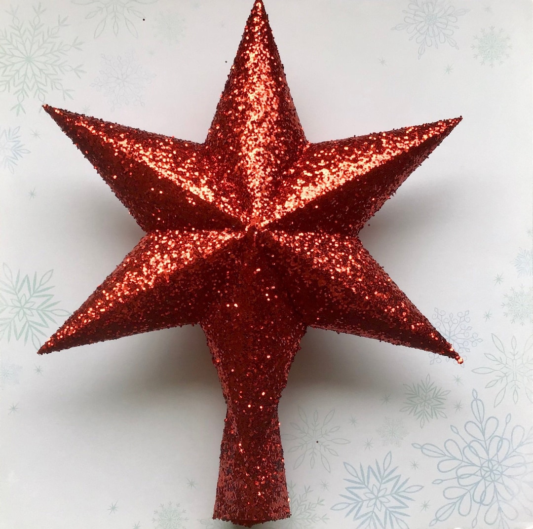 Paper Star Tree Topper. in Glittering Red - Etsy