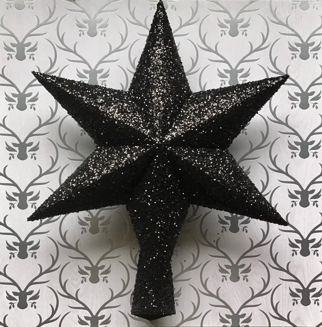 Paper Star Tree Topper. in Glittering Black - Etsy