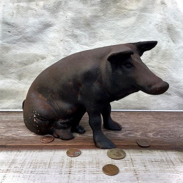 Cast Iron Pig - Etsy