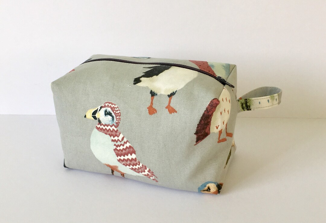 Boxed Puffin Make up Bag/cosmetic Bag/travel Bag/gadget Bag/pouch ...