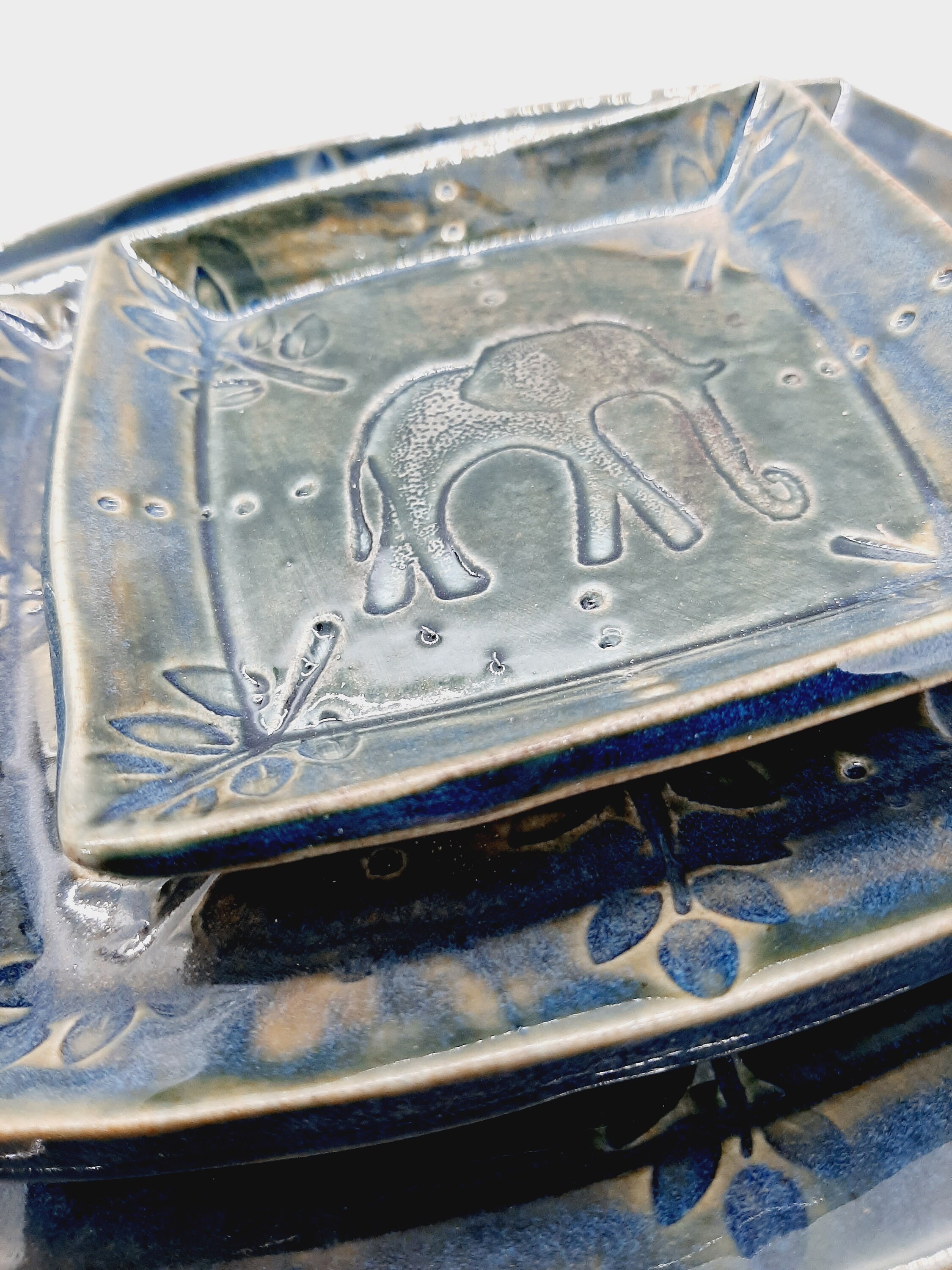 Plate Set: Elephant Prints Set of 4 - Etsy