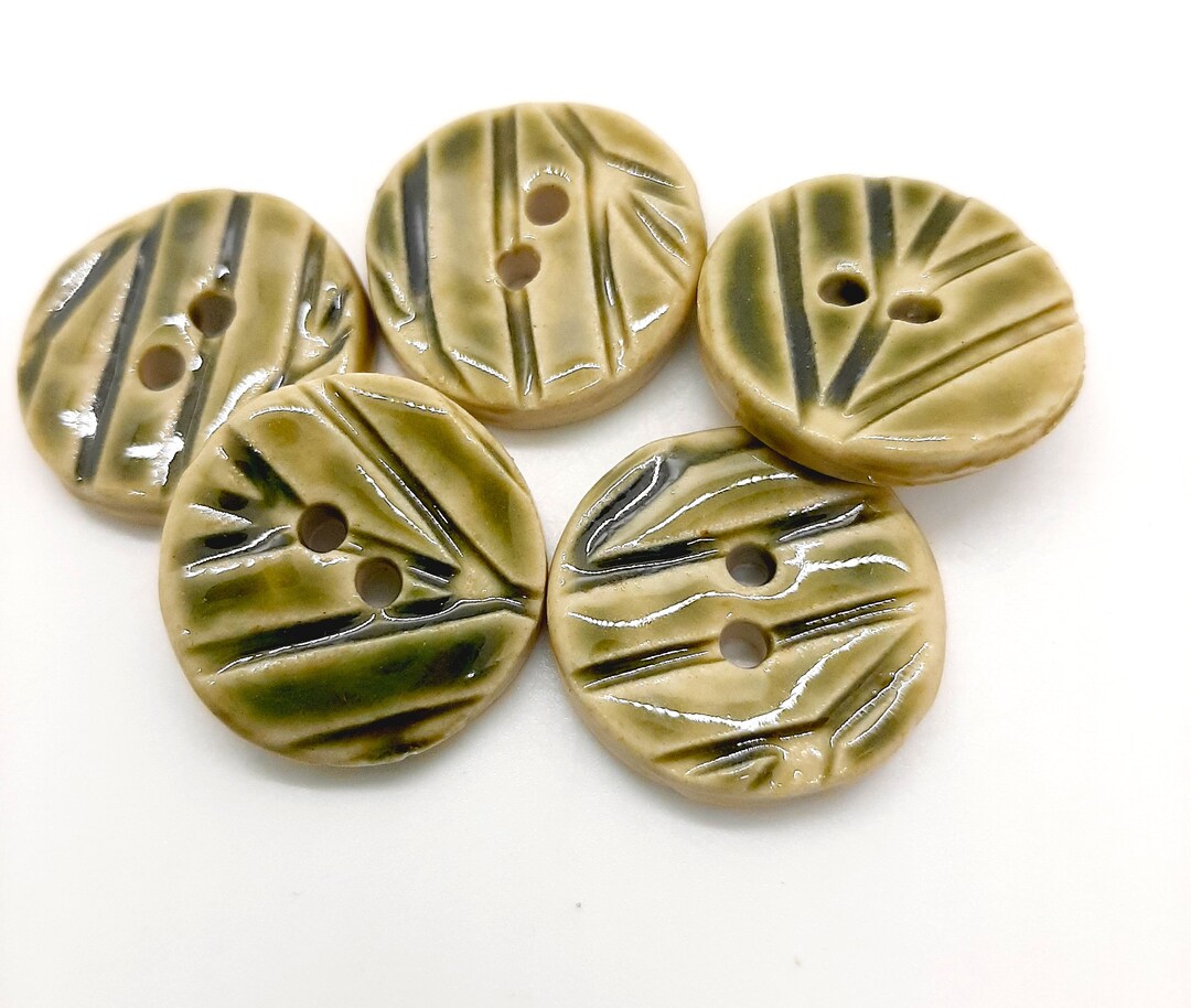 Buttons: Green Lustre Lines - Etsy