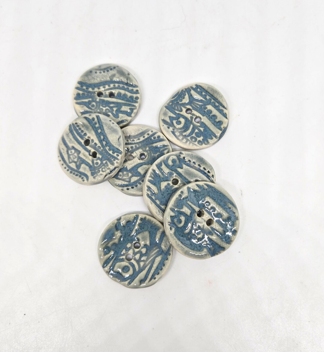 NEW ITEM!!! Buttons: Blue Lagoon With Fish - Etsy