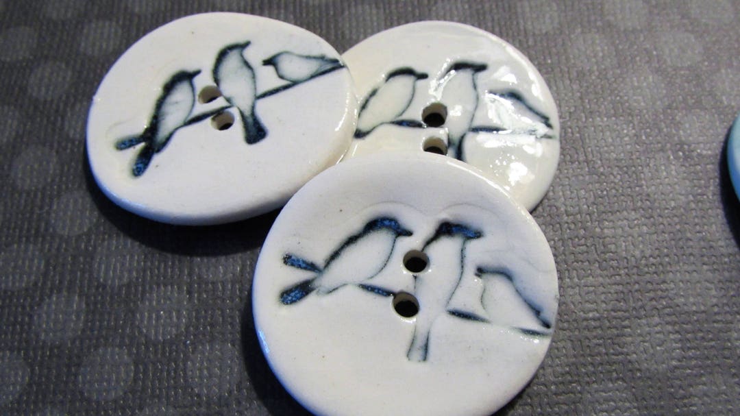 Buttons: Birds on Wire - Etsy