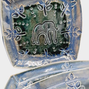Plate Set: Elephant Prints Set of 4 - Etsy