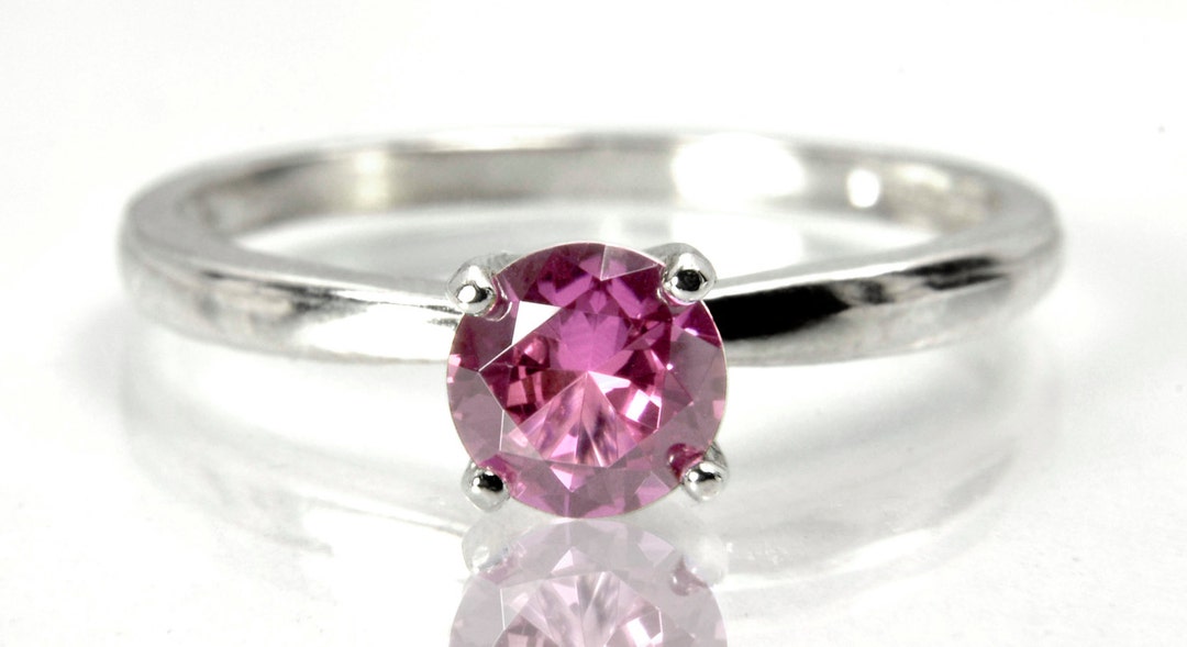 Pink Tourmaline Ring With Polished Sterling Silver, Engagement, October ...