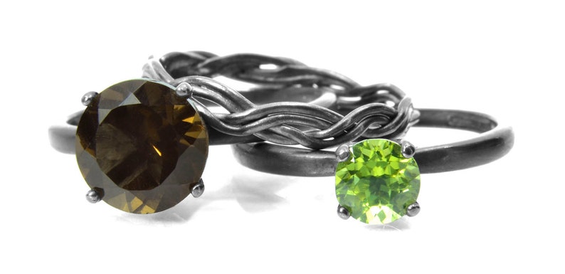 Sterling Silver Stacking Ring Trio Enchanted Forest Ring Set | Etsy