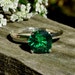 Emerald Ring, Right-hand Silver Ring, Bridesmaids Gifts, Emerald in ...