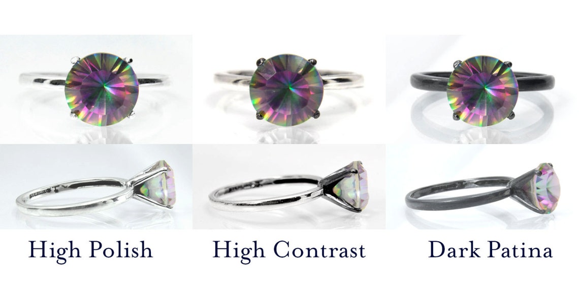 Rainbow Quartz Ring Solitaire 4-prong With Rainbow Quartz in - Etsy