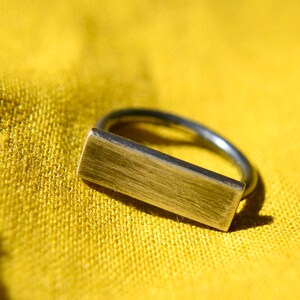 Silver Ring, Horizontal Plank Geometric Sterling Silver Ring, One of a ...