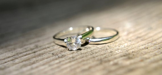 Engagement Ring Wedding Ring Set Engagement on a Budget | Etsy