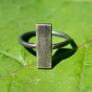 Silver Ring, Geometric Vertical Plank Ring in Sterling Silver - Etsy