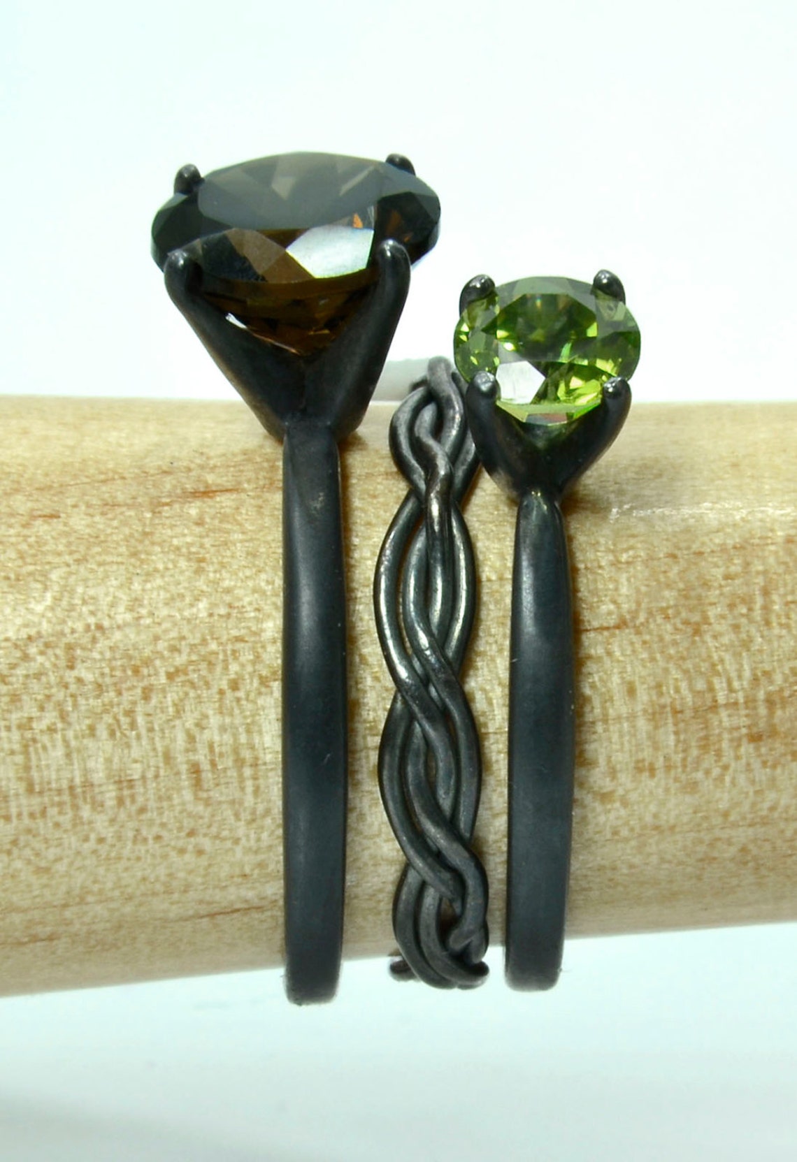 Sterling Silver Stacking Ring Trio Enchanted Forest Ring Set | Etsy