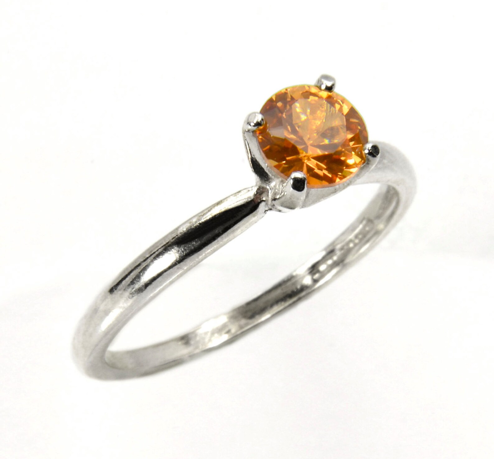 Orange Sapphire Ring Sterling Silver Ring With Padparadscha | Etsy