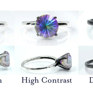 Quartz Ring in Silver, Magic Blue Solitaire Ring With Sterling Silver 4 ...