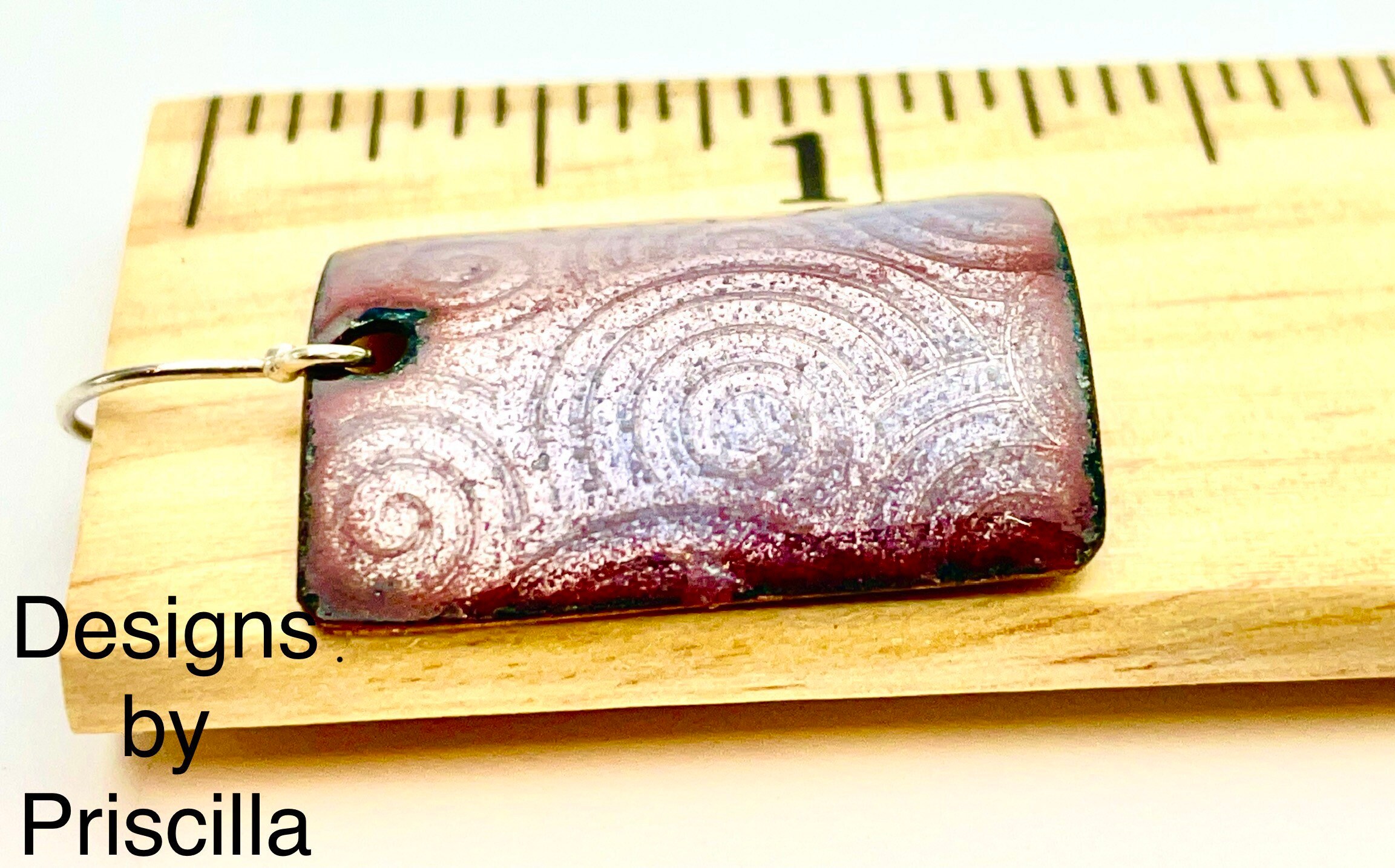 Lavender Enamel Dangle Earring for Women, Rectangle Drop Earrings for ...