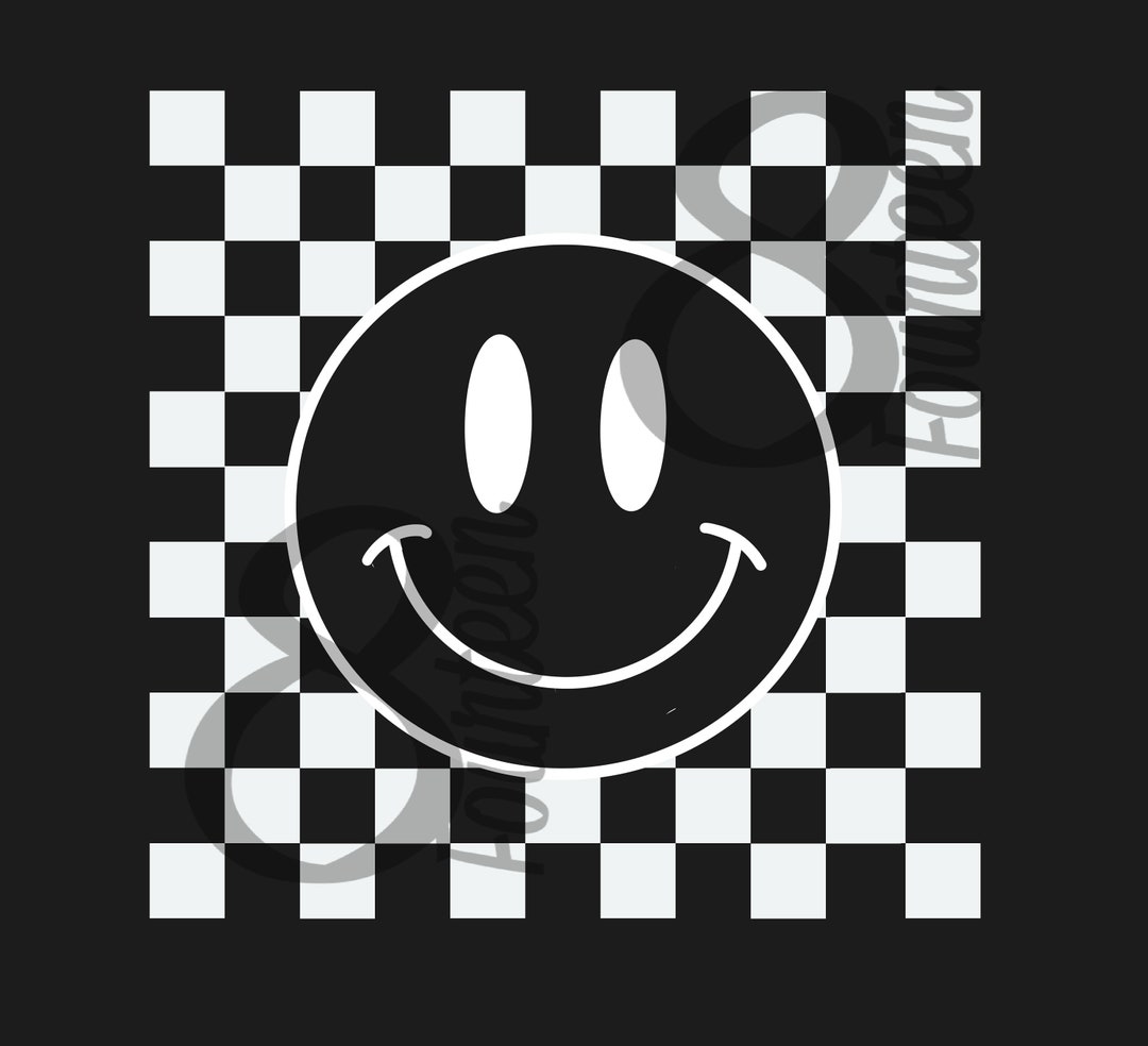 Smiley Face PNG Only Checkered SVG Smiley Face Design for Adults and ...