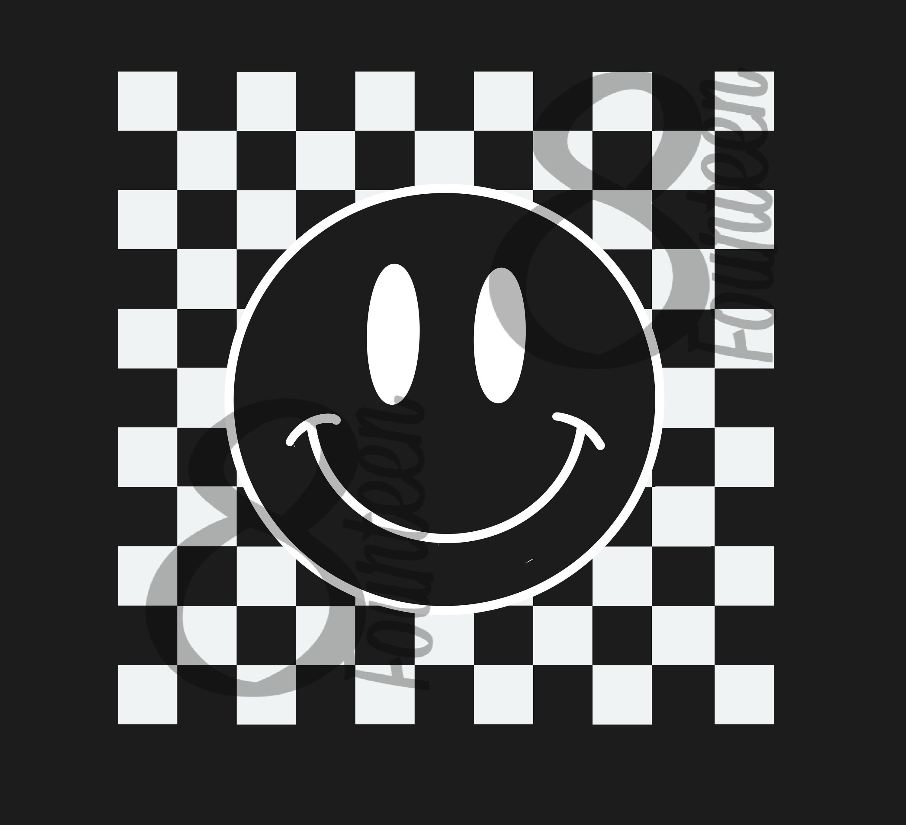 Smiley Face PNG Only Checkered SVG Smiley Face Design for Adults and ...