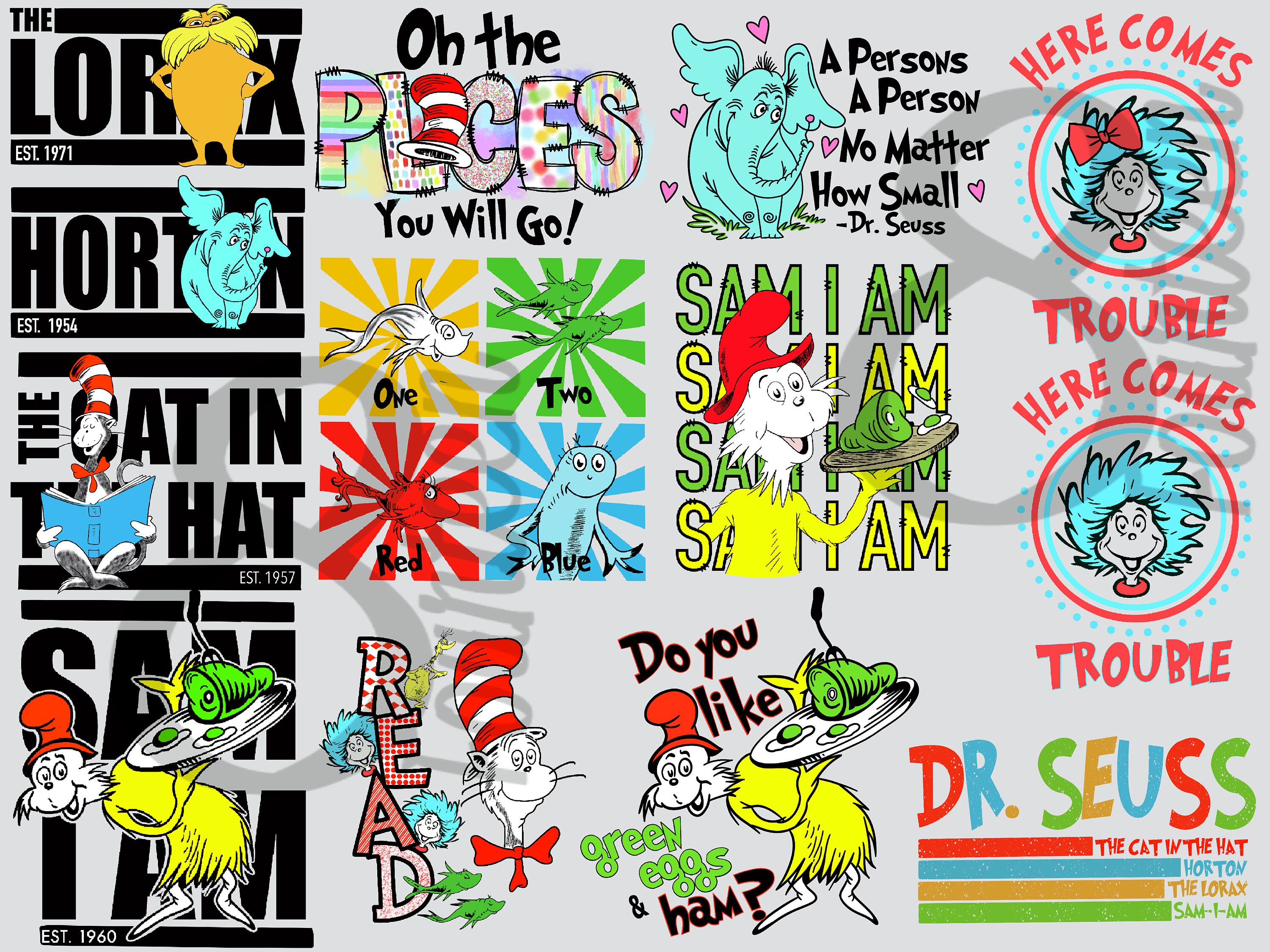 Dr Seuss. PNG Bundle 14 Images Inclusion, Autism, Cat in the Hat ...