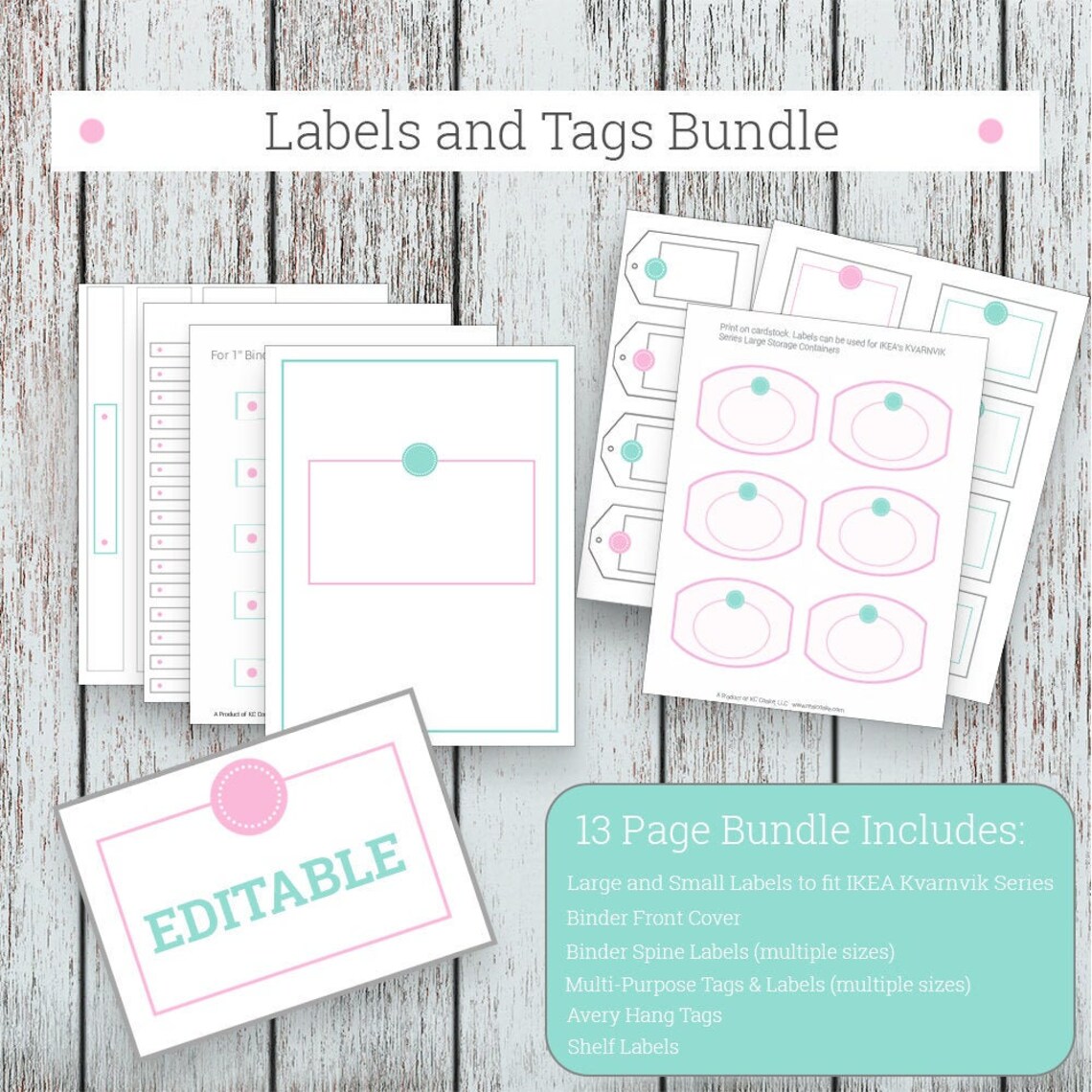 Jumbo Printable Labels and Tags Bundle for Organizing - Great for ...