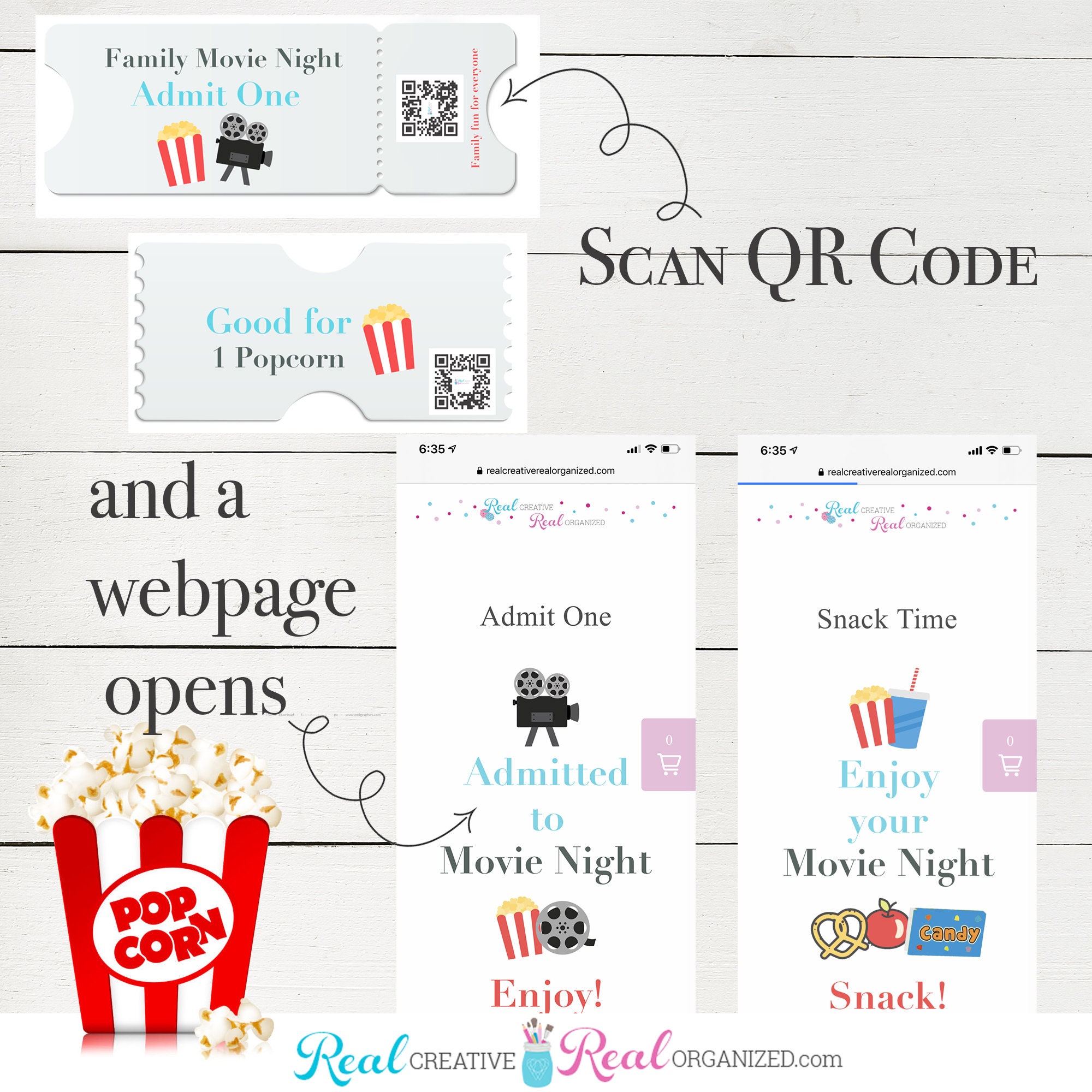 At Home Movie Night Printable for a DIY Family Movie Night Idea - Etsy