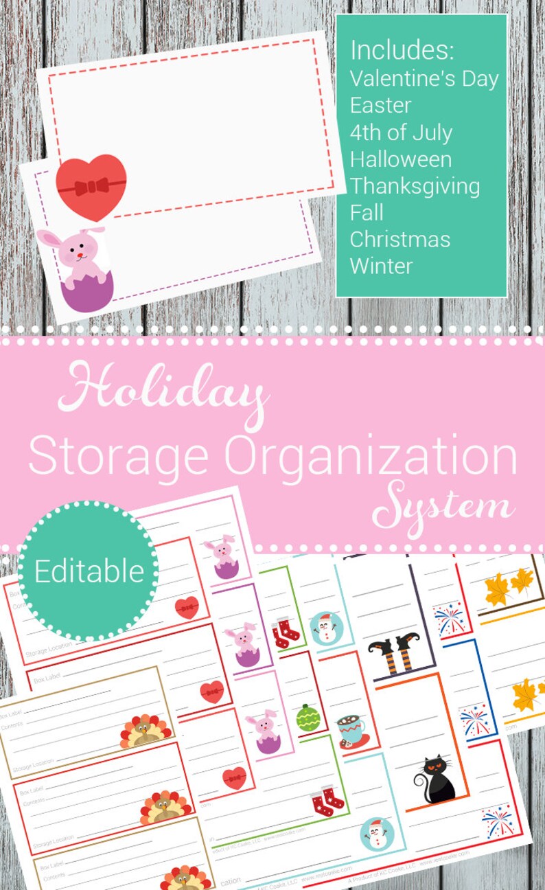 Printable Storage Organization System and Holiday Storage Solutions ...