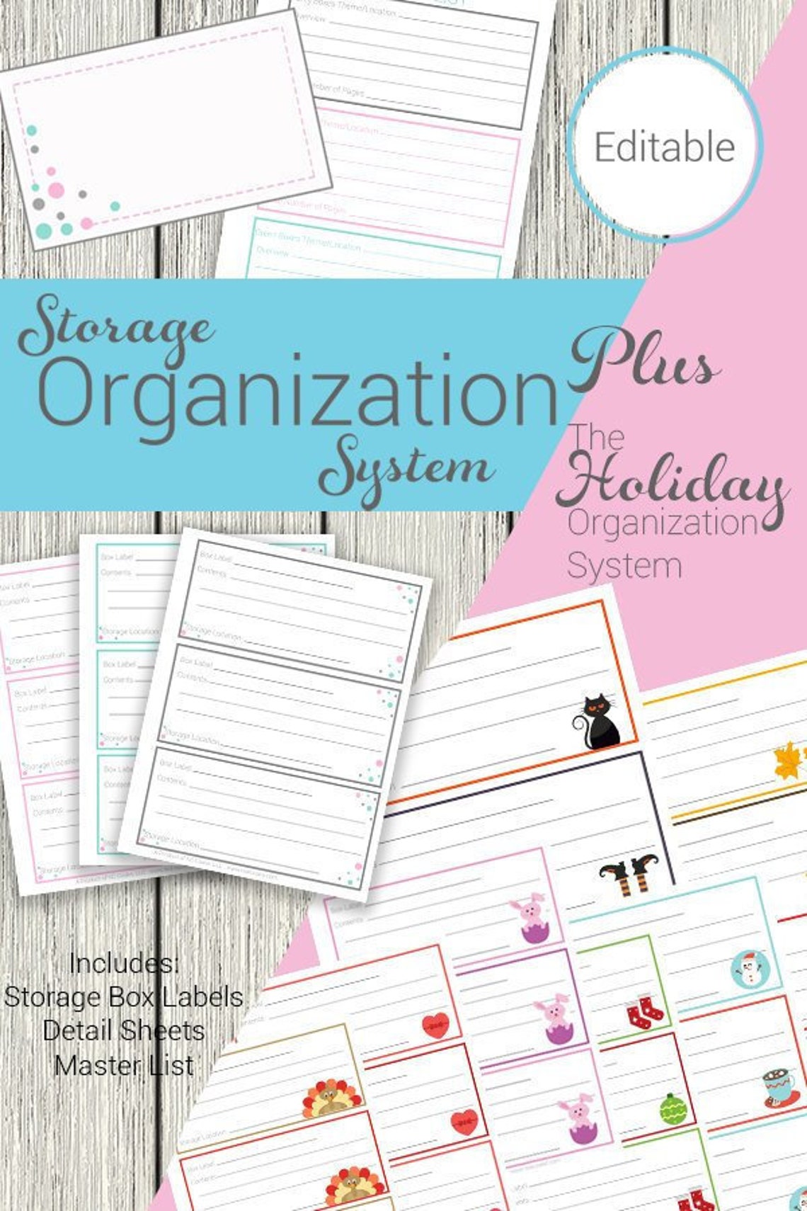 Printable Storage Organization System and Holiday Storage Solutions ...