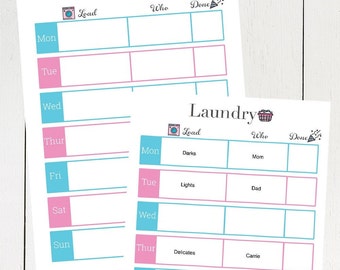 Editable Laundry Schedule Printable - Etsy