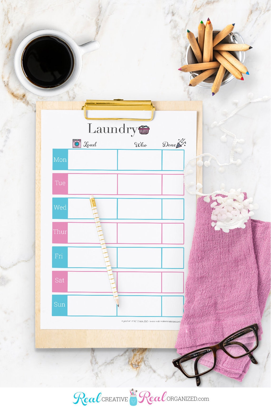 Editable Laundry Schedule and Customizable Weekly Laundry Schedule - Etsy