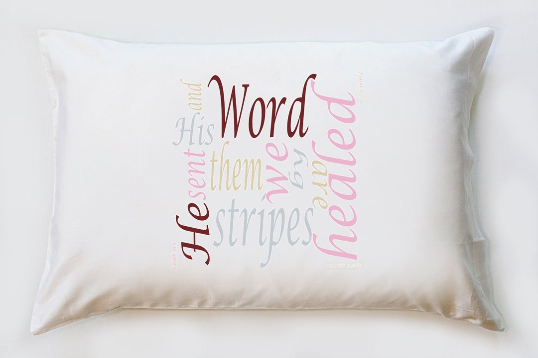 Healing Word Collage Pillowcase for Her - Etsy