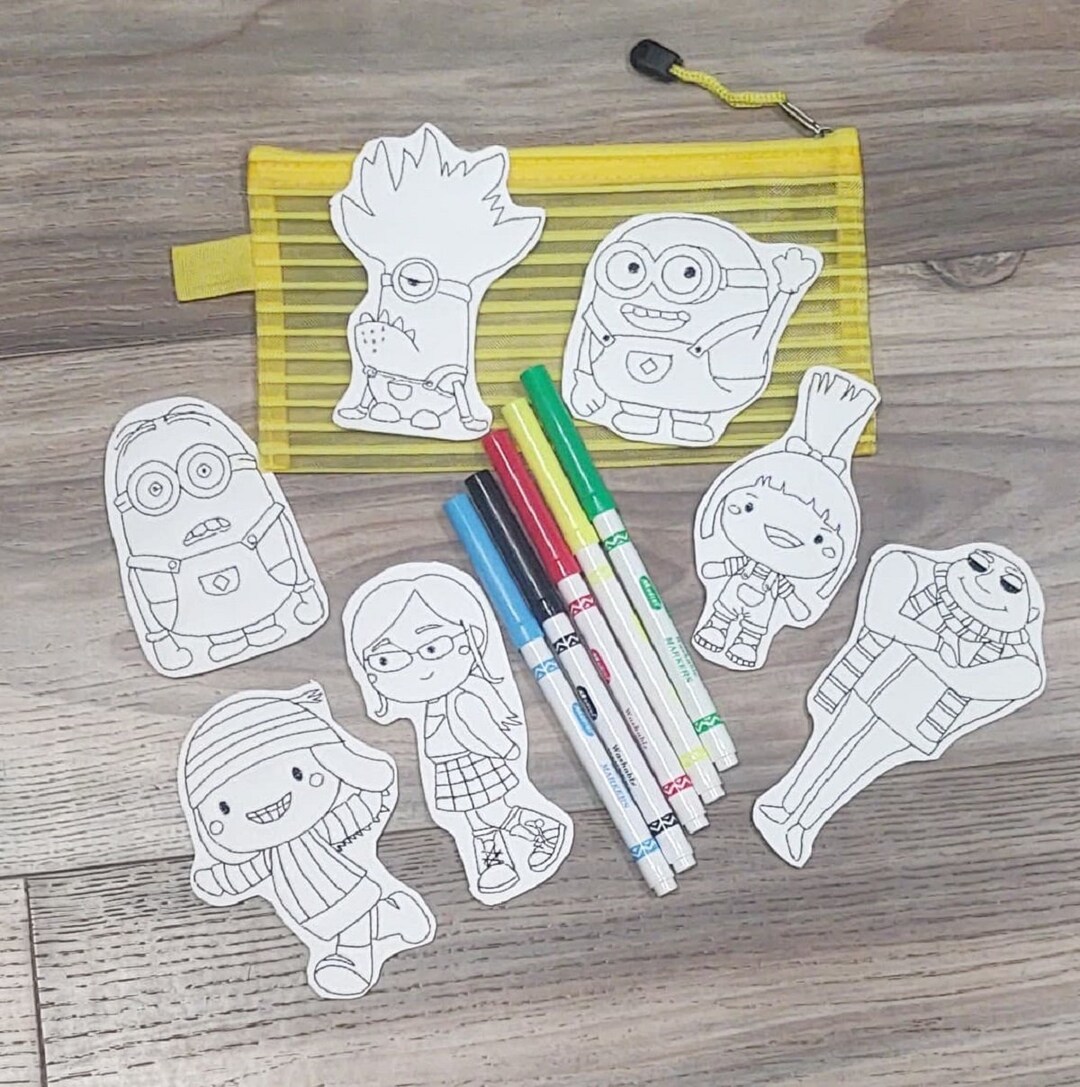 Little Yellow Guys Coloring Set - Etsy