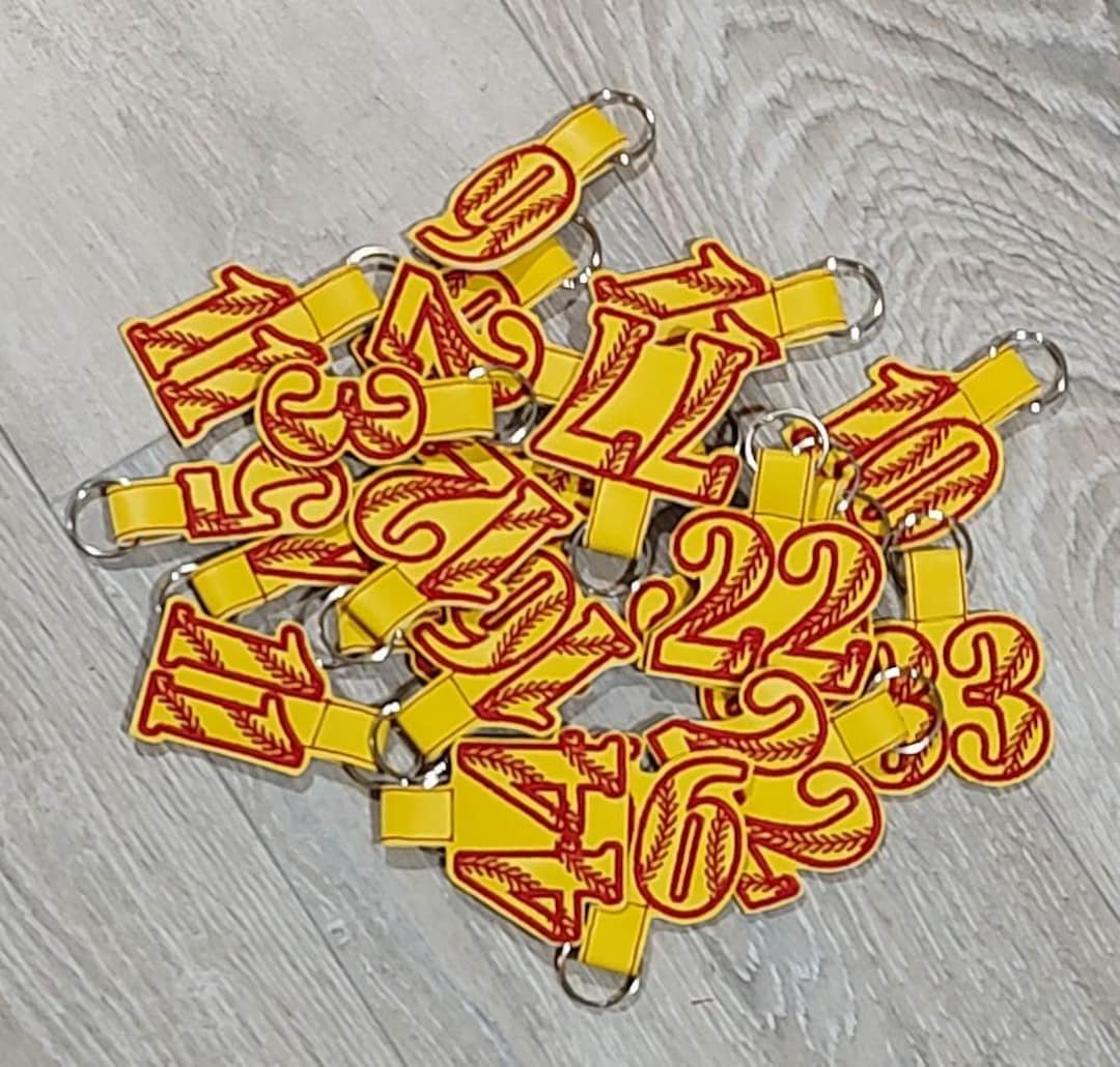 Softball Number Bag Tags - Etsy