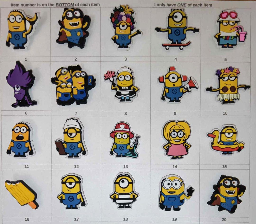 Croc Charms. Minion, Yellow Men, Cartoon, Jibbit, Shoe Charm, Pin ...