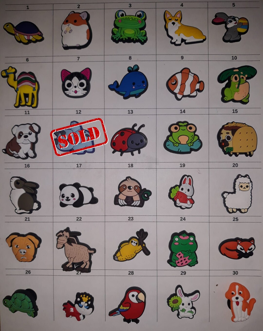 1.50 Croc Charms. Animals, Hamster, Parrot, Bunny, Whale, Goat, Sheep ...