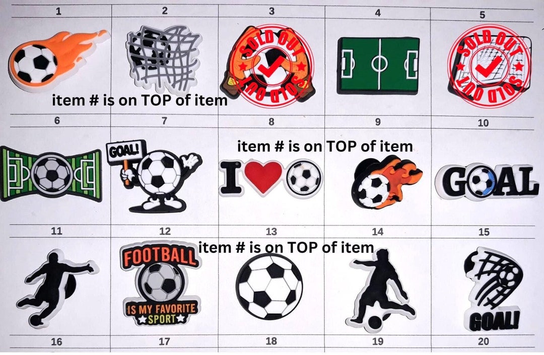 Croc Charms. Soccer, Football, Goal. Shoe Charm, Pin, Badge, Cute ...